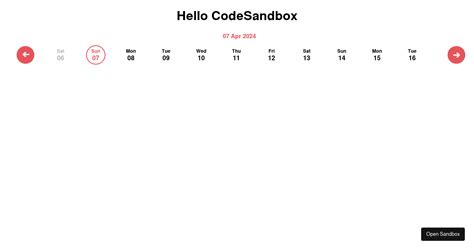 React Date Picker Forked Codesandbox
