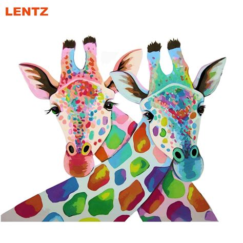 Giraff Abstrakte Tier DIY Malen Nach Zahlen Handgemaltes Ölgemälde