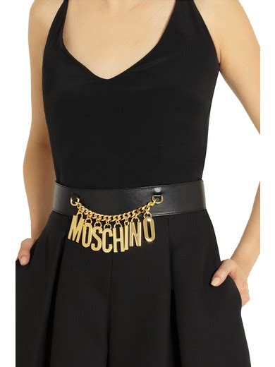 Moschino Chain Trimmed Leather Waist Belt Net A Portercom