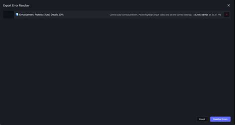 Error Cannot Auto Correct Problem Please Highlight Input Video And