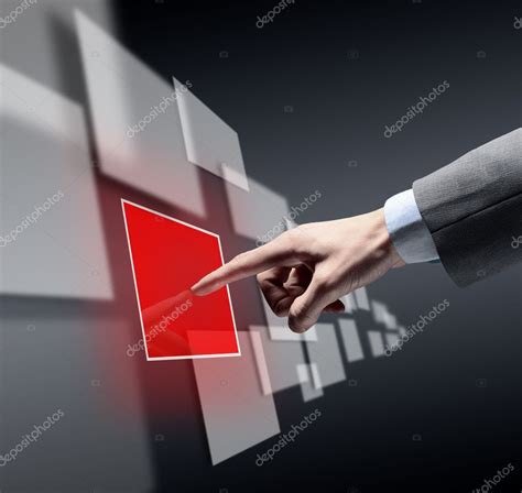 Man S Hand Pushing The Button Stock Photo Depositedhar 6204094