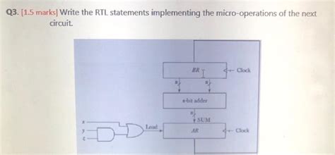 Solved Q3 15 Marks Write The Rtl Statements Implementing