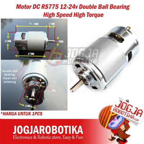 Jual Motor Dc Rs775 12 24v Double Ball Bearing High Speed High Torque