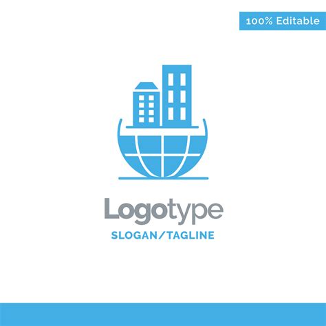 Global Organization Architecture Business Sustainable Blue Solid Logo Template Place For Tagline