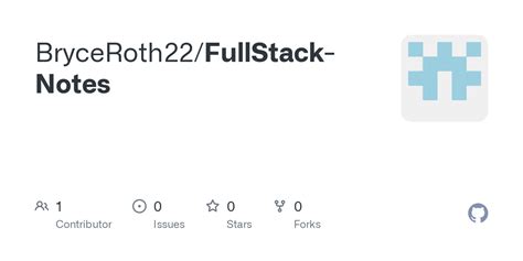 GitHub BryceRoth FullStack Notes