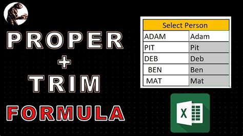 How To Change Text Capitalization In Excel TRIM And PROPER Formula YouTube
