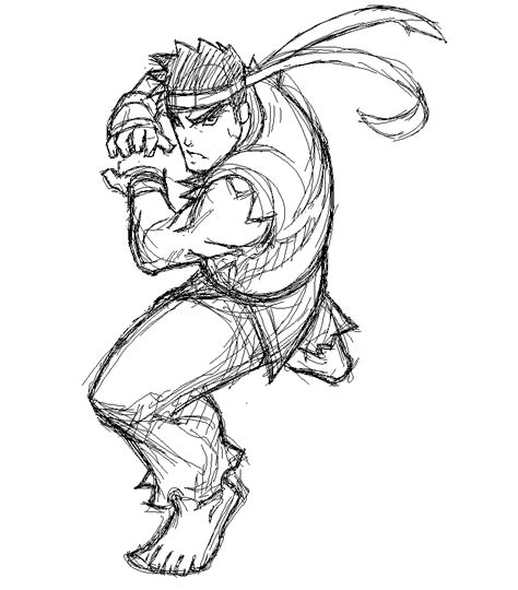 Ryu From Street Fighter Free Coloring Pages