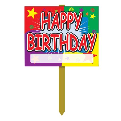 Pack Of 6 Vibrantly Colored Happy Birthday Yard Sign Decorations 24