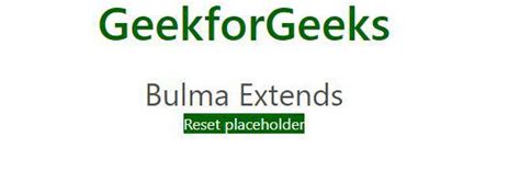 Bulma Extends Geeksforgeeks