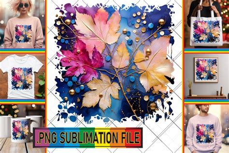 3d Leaf Dripping Pattern Print Png Sublimation