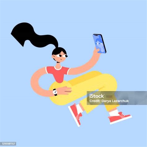 Karakter Gadis Berambut Cokelat Dengan Celana Panjang Kuning Dan Sepatu