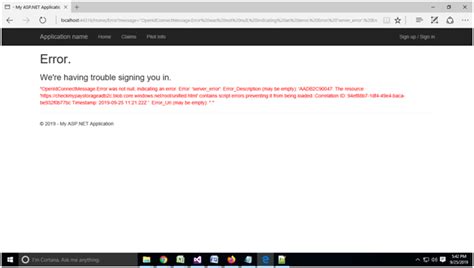 custom ui for sign in sign up giving error in azure ad b2c stack