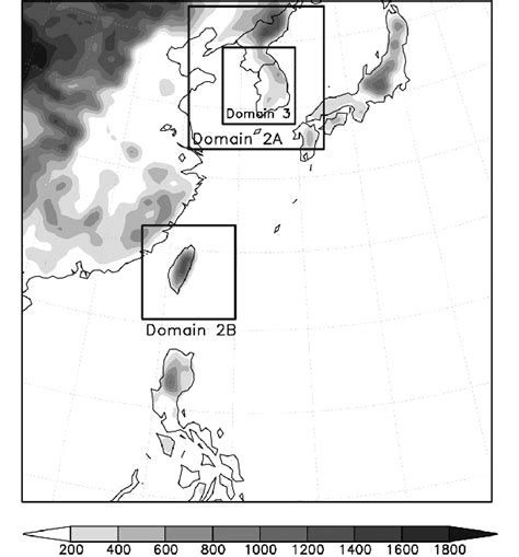The Model Domains With Terrain Height M Obtained From Domain 1 48