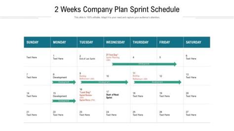 2 Weeks Company Plan Sprint Schedule Powerpoint Templates Slides And