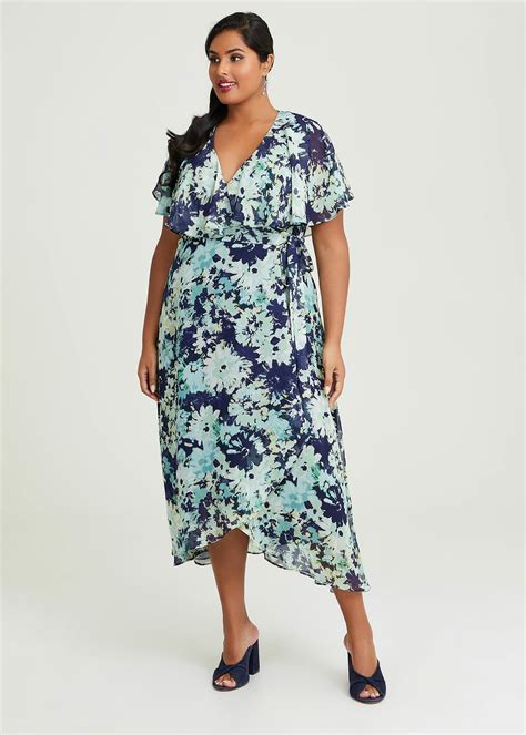 Shop Plus Size Livia Chiffon Wrap Maxi Dress In Multi Taking Shape Au