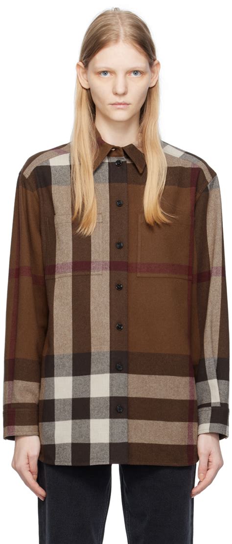 Brown Check Shirt By Burberry On Sale