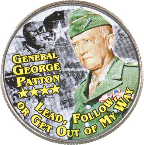 Custom Colorized Kennedy Half Dollar General George Patton High