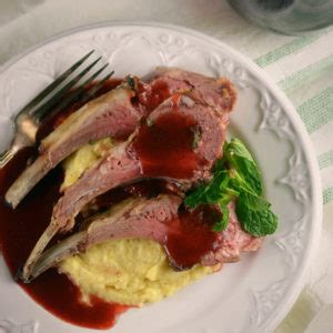 Roasted Rack of Lamb with Parsnip Purée and Strawberry Mint Sauce Simple Seasonal