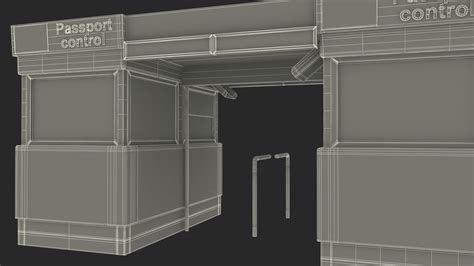 Airport Passport Control Counter White 3d Model 29 3ds Blend C4d