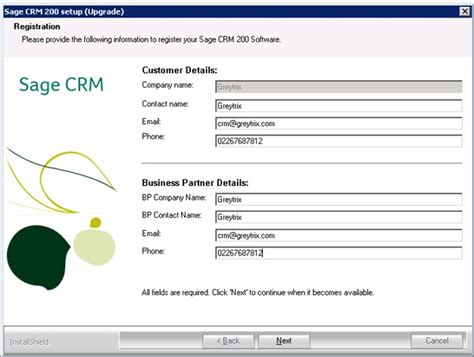 Registration Screen In Crm V72 Sage Crm Tips Tricks And Components
