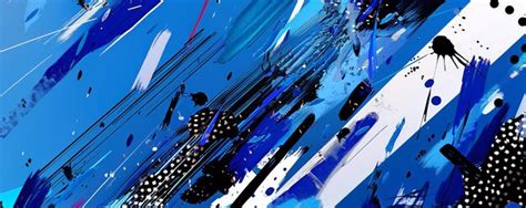 A Vibrant Cobalt Background With Sharp Angular Lines And Shapes In Contrasting Colors Like Black