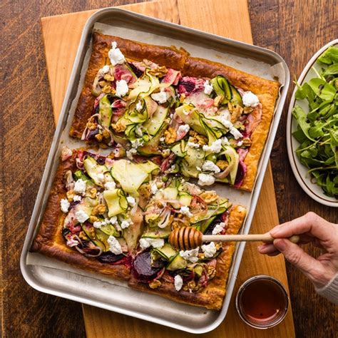 One Tray Goats Cheese And Beetroot Tart With Balsamic Glaze My Food Bag