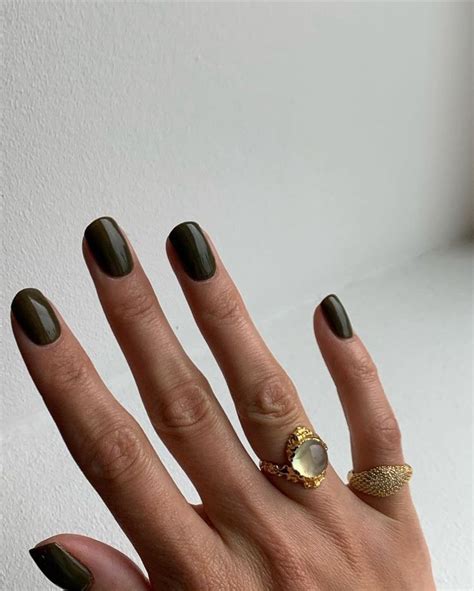 Nail Ring Nail Manicure Makeup Nails Manicures Dark Green Nails