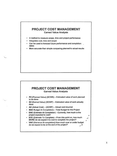 Earned Value Analysis 1 Pdf