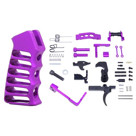Buy Ar 15 Lower Parts Kit Skeletonized Purple Mcs Gearup