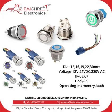 16mm Illuminated Pushbutton Switch Flush Push Button At ₹ 225 Piece In