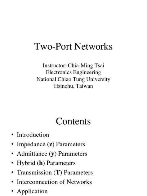 Ch19two Port Networks Pdf Electrical Network Electrical Impedance