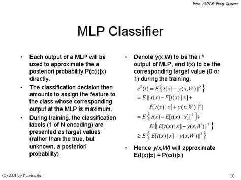 Intro Ann Fuzzy Systems Lecture 15 Pattern Classification