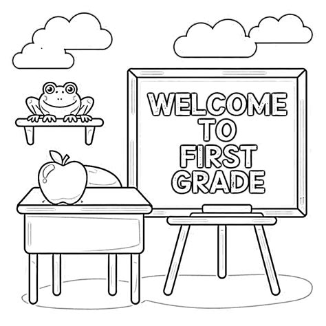 Welcome To First Grade Coloring Pages Coloringlib