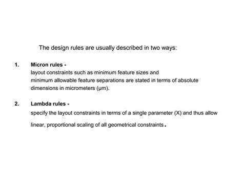 Cmos Design Rule Ppt Physics Science