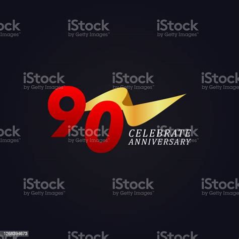 90 周年慶典優雅金絲帶向量範本設計圖解向量圖形及更多事件圖片 事件 典禮 商務 Istock