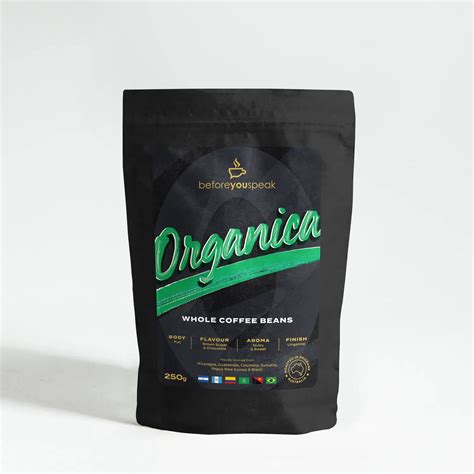 Organica Whole Coffee Beans And Beforeyouspeak Coffee