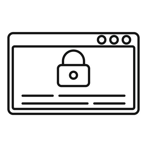 Web Lock Authentication Icon Outline Style 14574824 Vector Art At Vecteezy