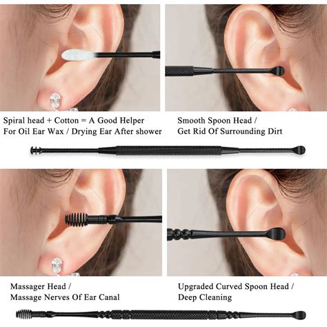 Набор ложек для ушей из нержавеющей стали вращающаяся спиральная ложка двойные уши инструмент
