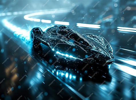 Premium Photo Aerial Drone Following Futuristic 3d Concept Car
