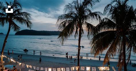 A Group Of People Sitting On Top Of A Sandy Beach Photo Free Langkawi