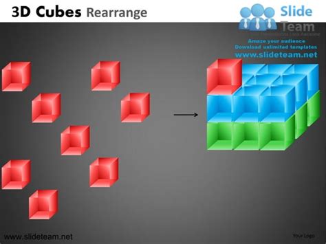 D Cubes Building Blocks Stacked Rearrange Powerpoint Ppt Templates Ppt