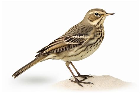 Premium Ai Image Isolated Pipit On White Background Generative Ai