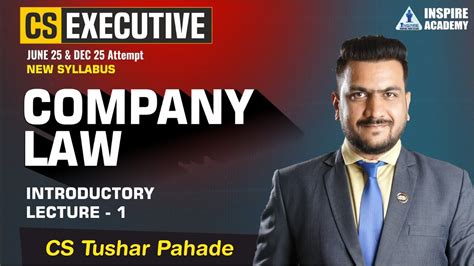 COMPANY LAW Lecture 1 L CS Executive I June 25 And Dec 25 Exam L By CS