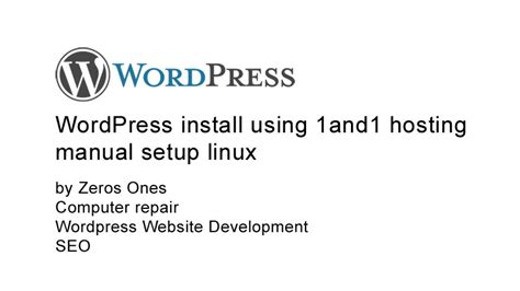 Wordpress Install And Hosting Linux Hosting