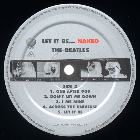 The Beatles Collection Let It Be Naked Apple Parlophone 7243