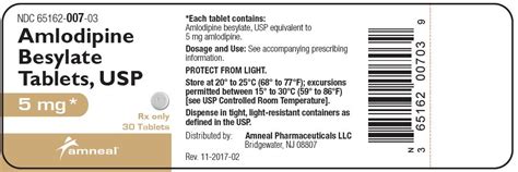 Ndc 65162 008 Amlodipine Besylate Tablet Oral Label Information
