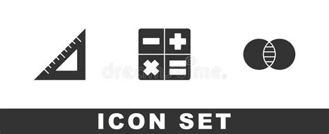 Set Triangular Ruler Calculator And Mathematics Sets A And B Icon