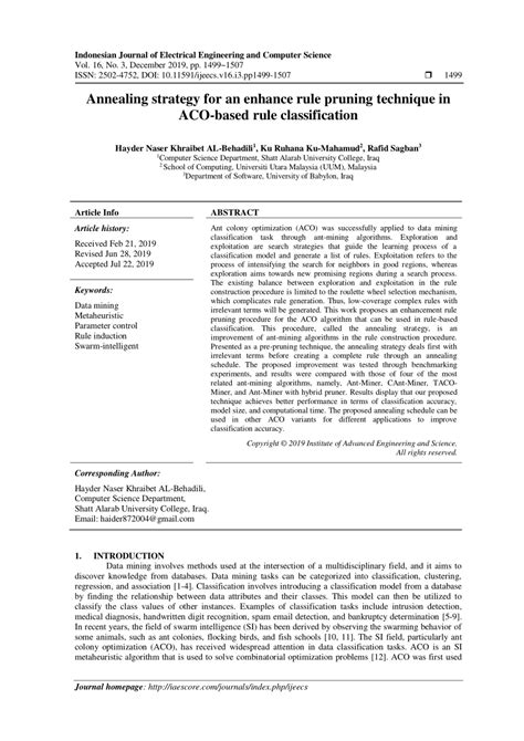 Pdf Annealing Strategy For An Enhance Rule Pruning Technique In Aco