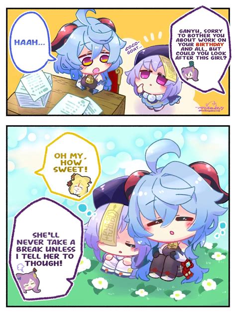 Ganyus Birthday Break By Arikuigames Translated Rgenshinimpact