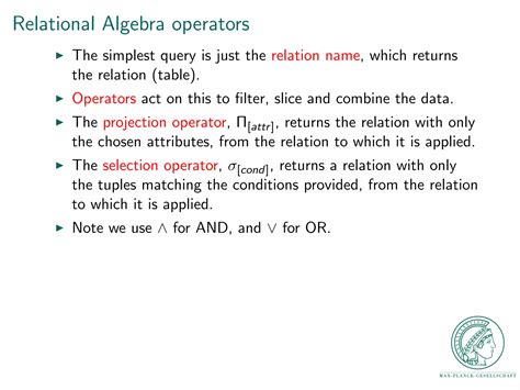 Introduction To Relational Algebra PPT